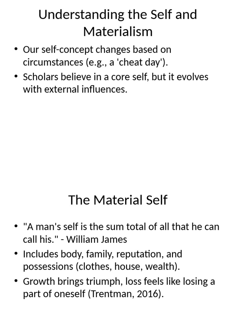 Understanding Self and Materialism | PDF