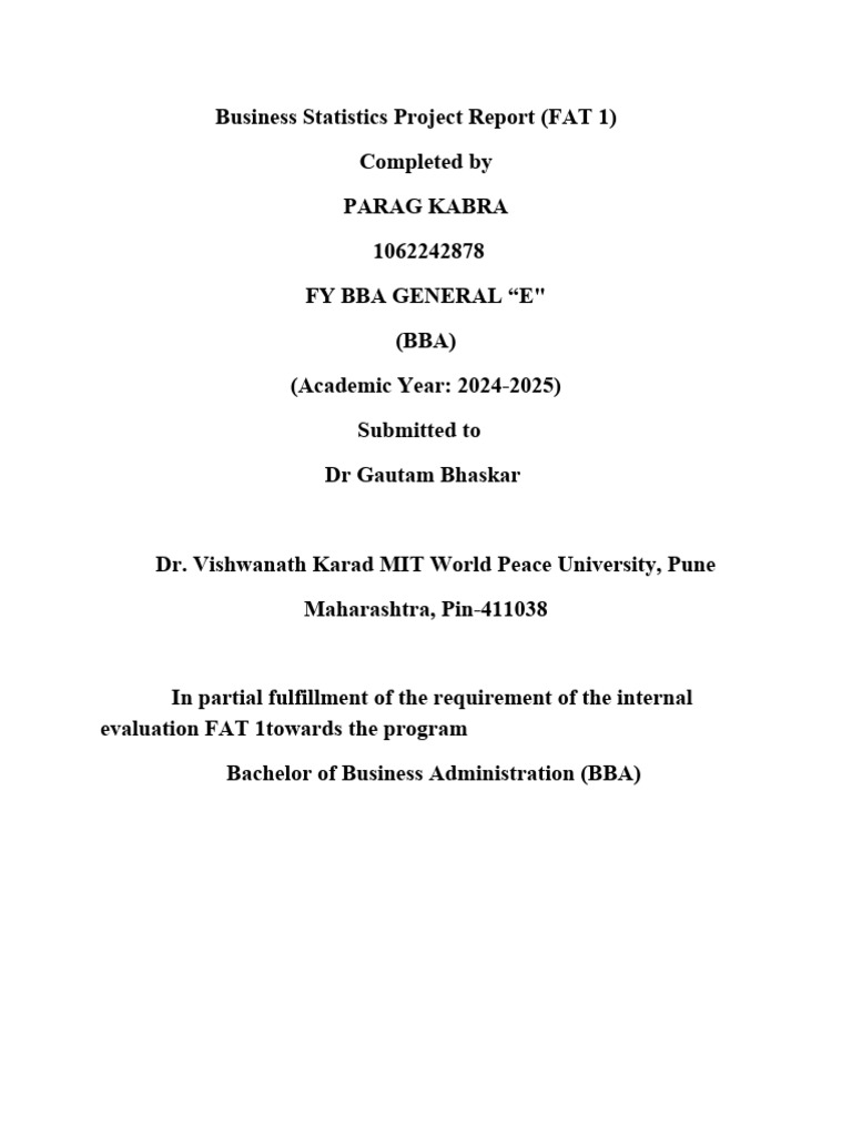 Parag Kabra - 1062242878 - FY BBA. GEN-E | PDF | Substance Abuse ...