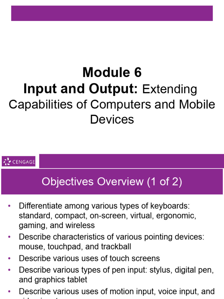 Module 6 - Input and Output Extending Capabilities of Computers and Mobile Devices | PDF ...