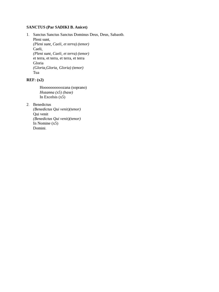 Sanctus | PDF