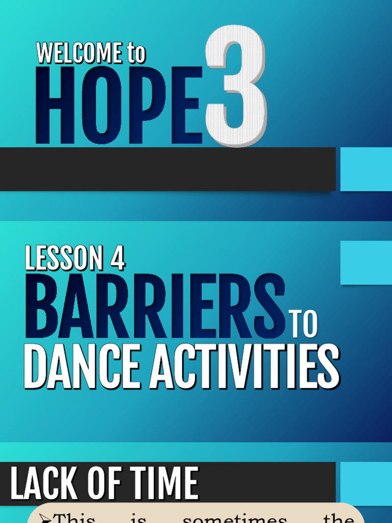 Hope 3 Quarter 2 Barriers To Dance Activites | PDF