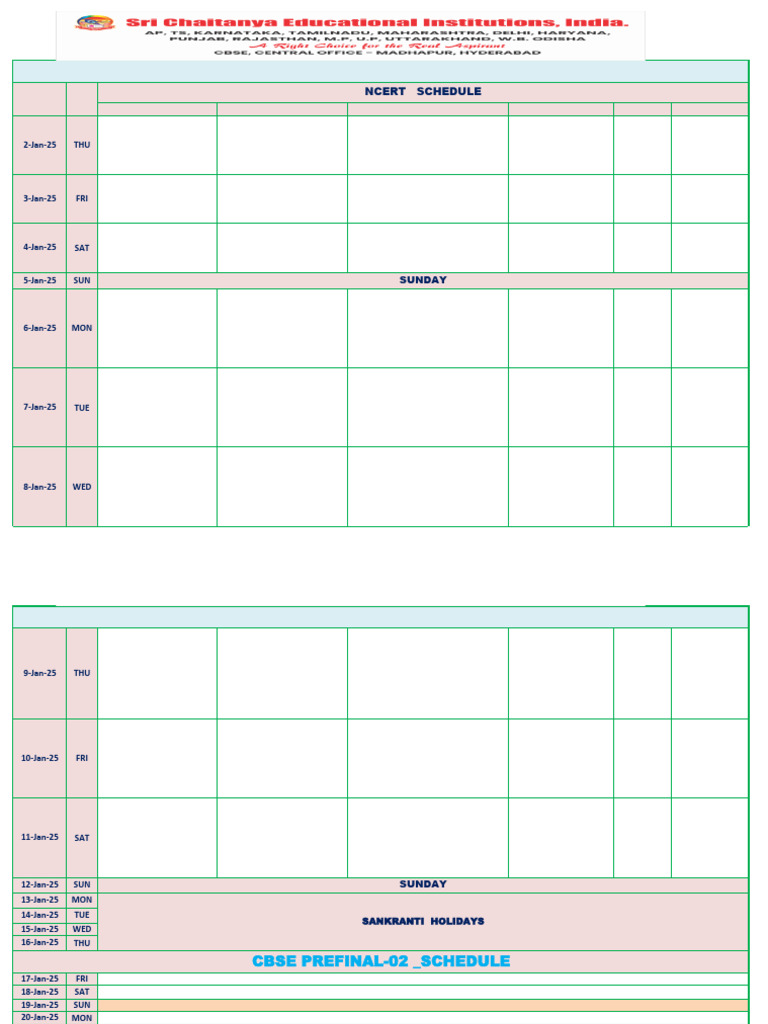 2024-25 - All Seniors Final Revision Daily Working & Examination ...