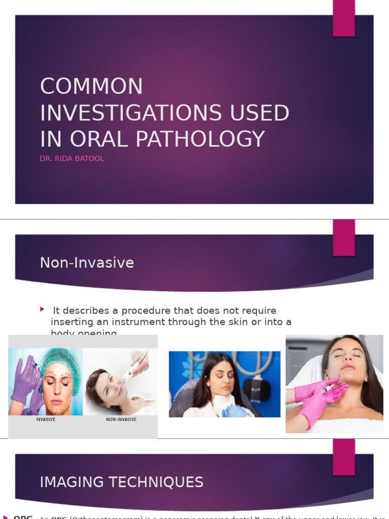 Common Investigations Used in Oral Pathology | PDF | Biopsy | Medical Imaging