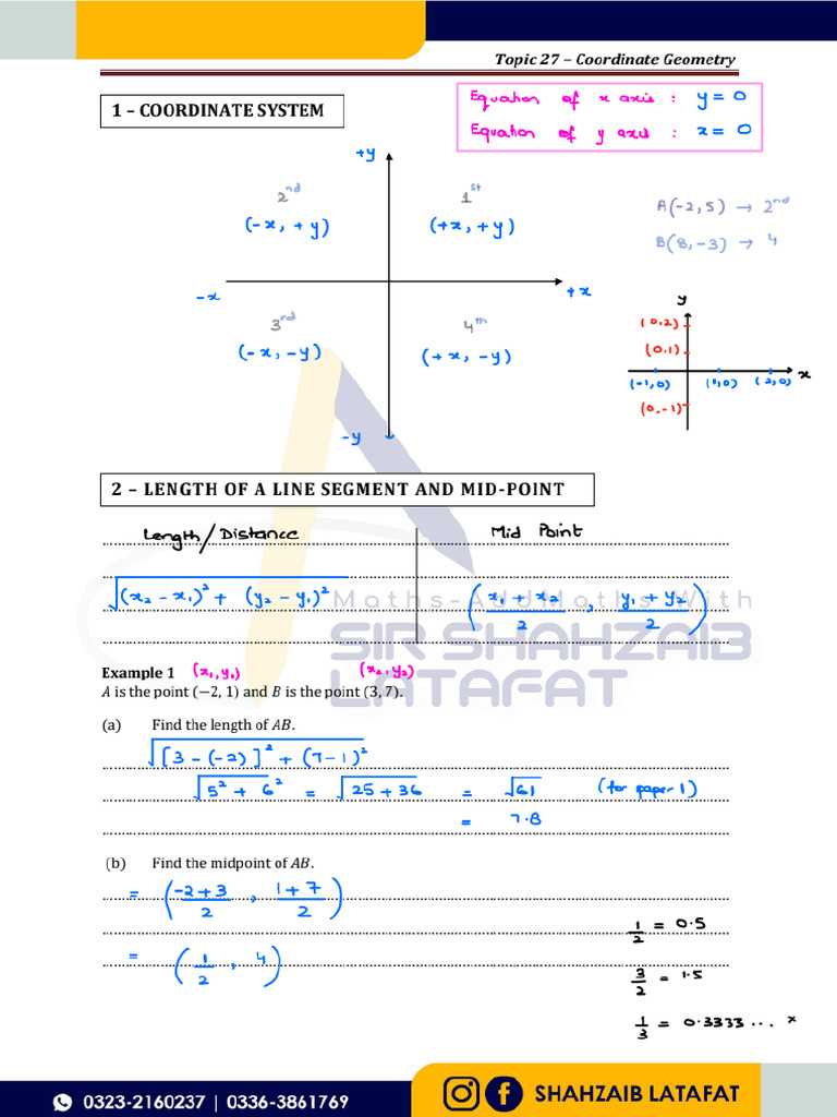 Topic 24 - Coordinate Geometry | PDF