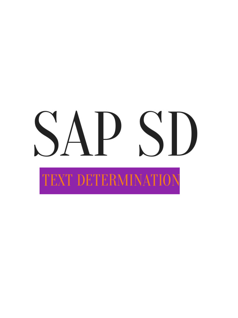 Text Determination in SAP SD | PDF