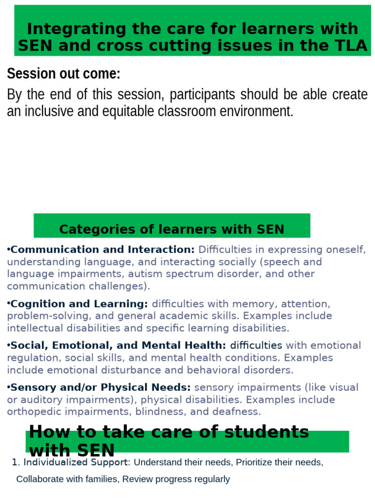 Categories of Learners With SEN | PDF