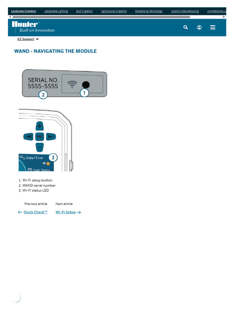 WAND - Navigating The Module - Hunter Industries | PDF