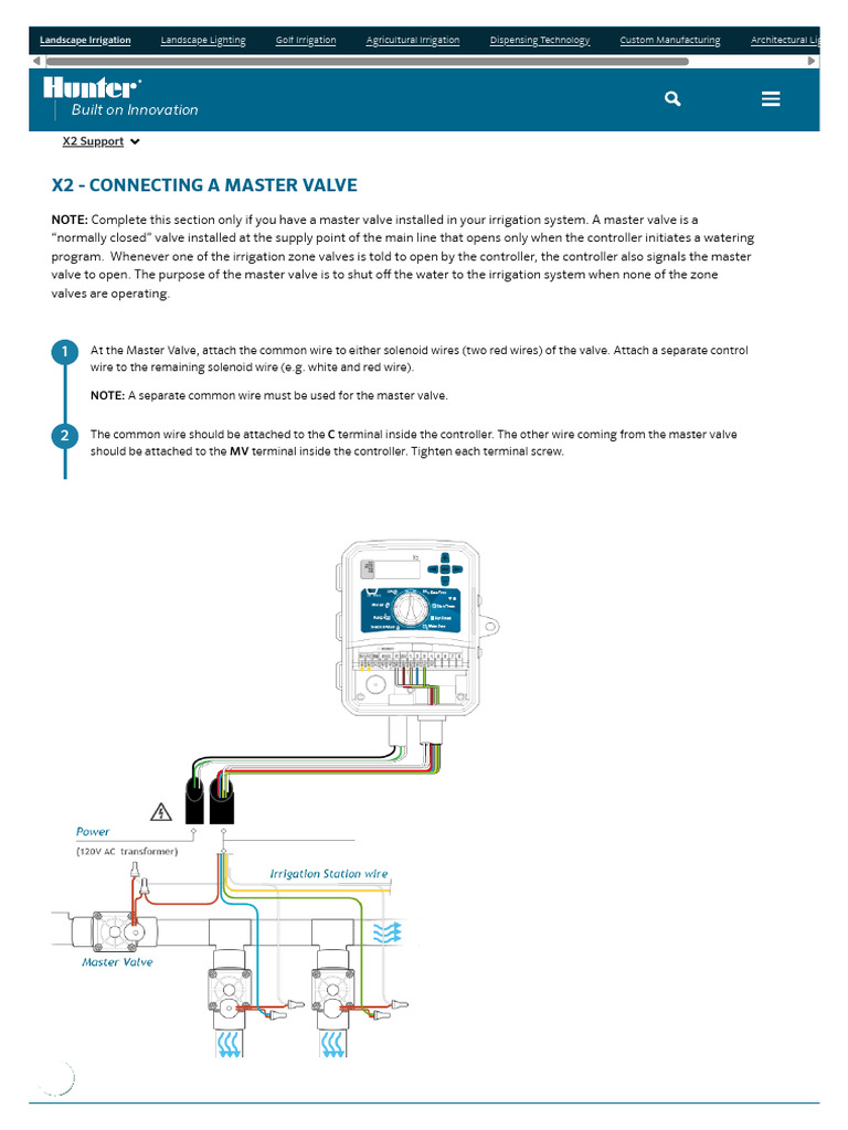 Connecting a Hunter Master Valve | PDF