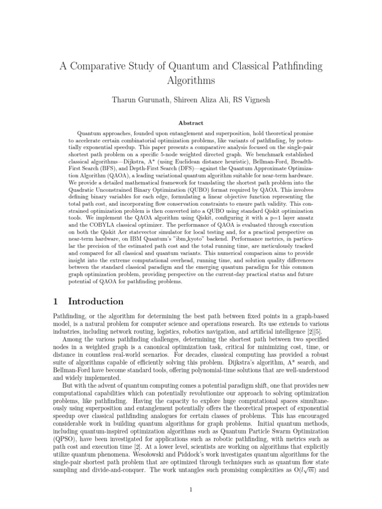 Quantum Pathfinding Drones | PDF | Quantum Computing | Theoretical Computer Science