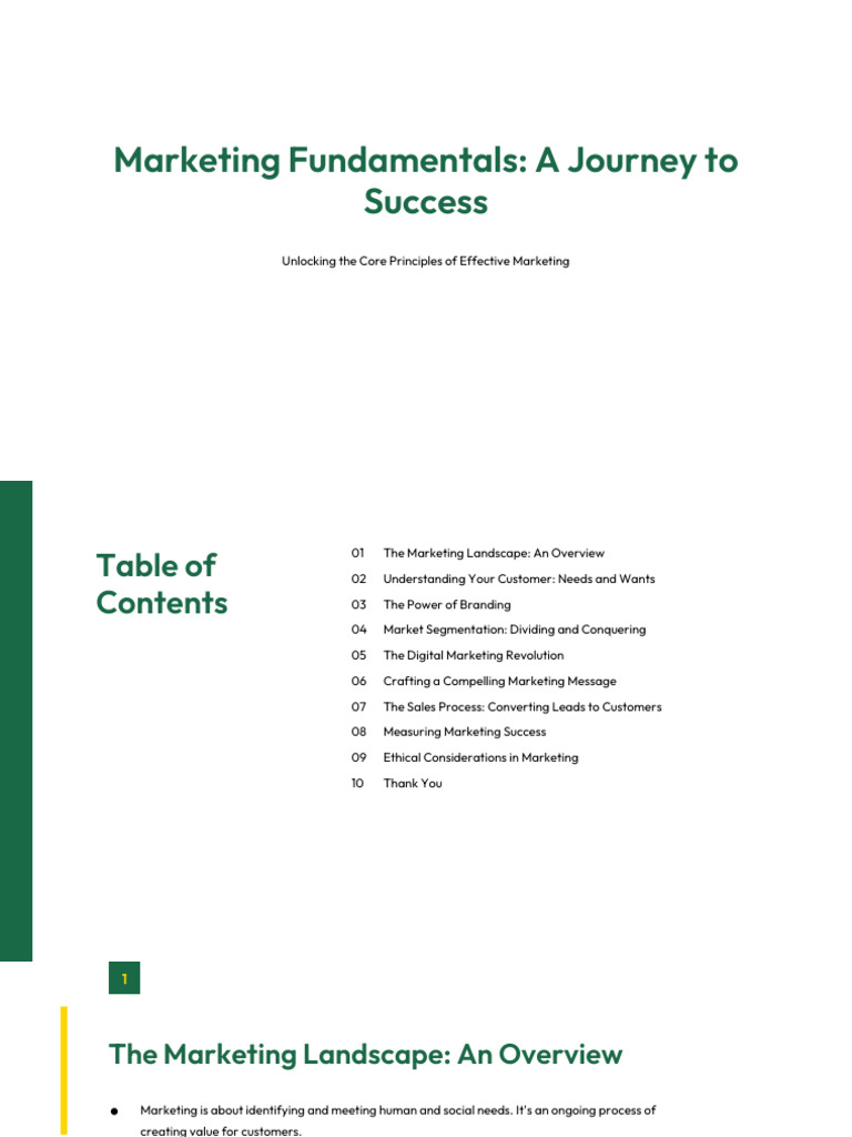 Marketing Fundamentals for Success | PDF | Marketing | Brand
