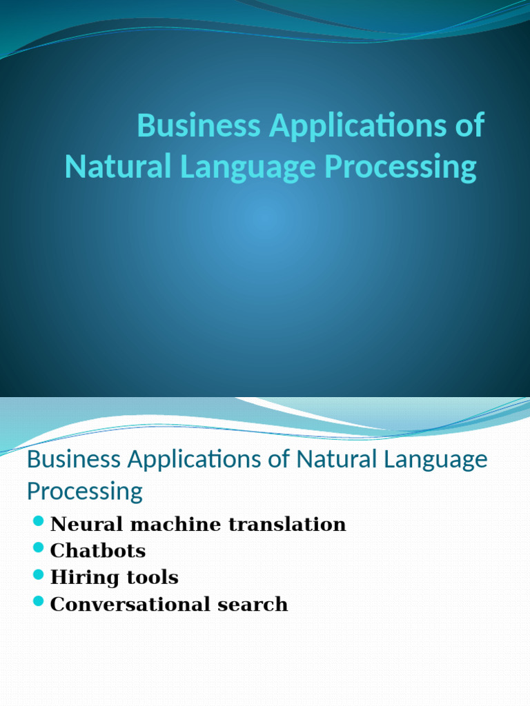 2.4 Business Applications of Natural Language Processing | PDF