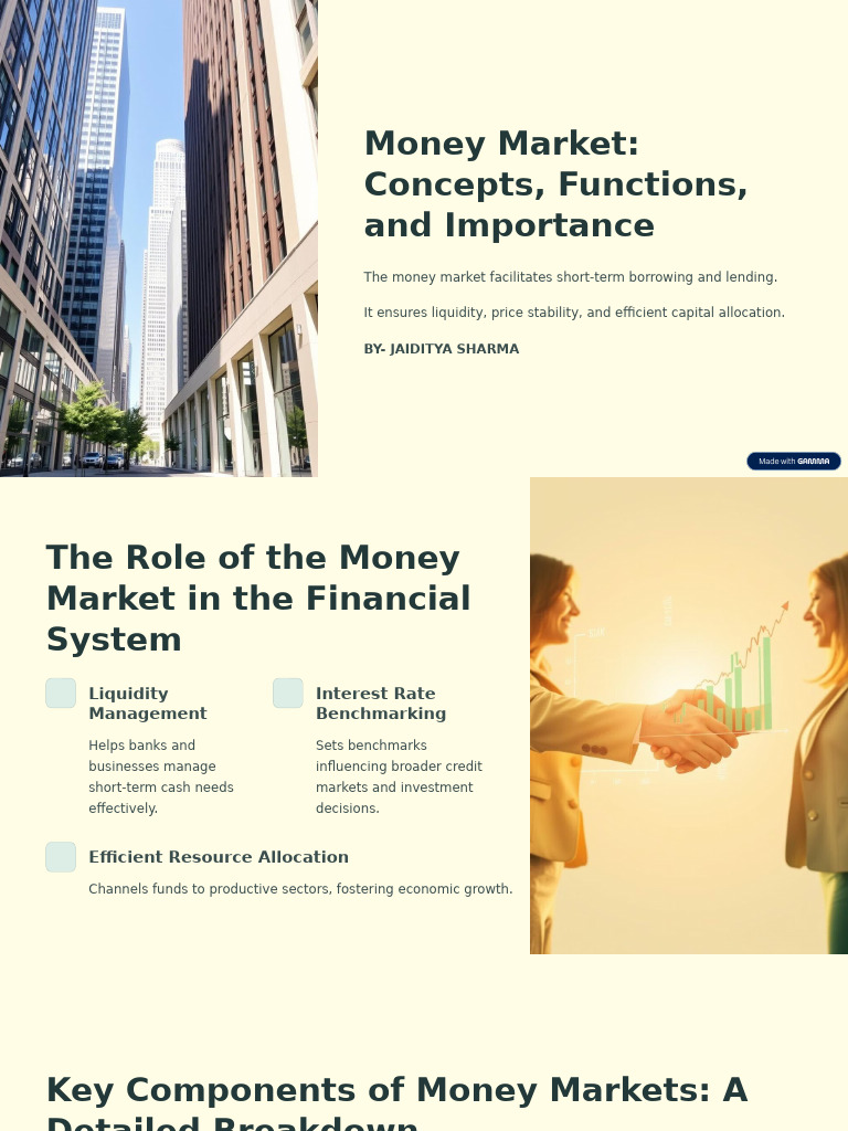 Money Market Concepts Functions and Importance | PDF | Reserve Bank Of ...