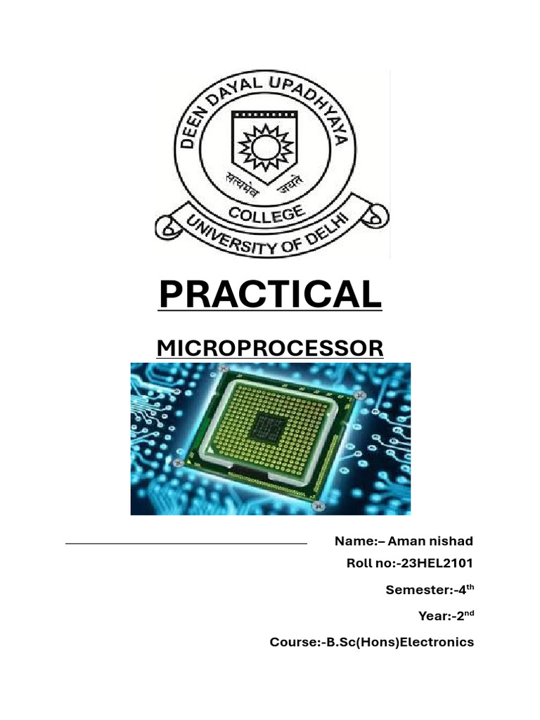 Aman MICROPROCESSOR PRACTICAL | PDF