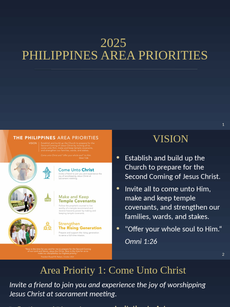 2025 Philippnes Area Priorities (Lesson) | PDF | Jesus | Theology