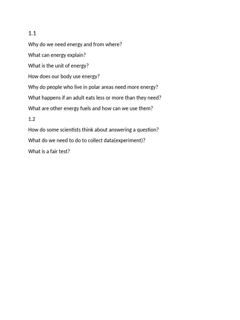 Why Do We Need Energy and From Where | PDF