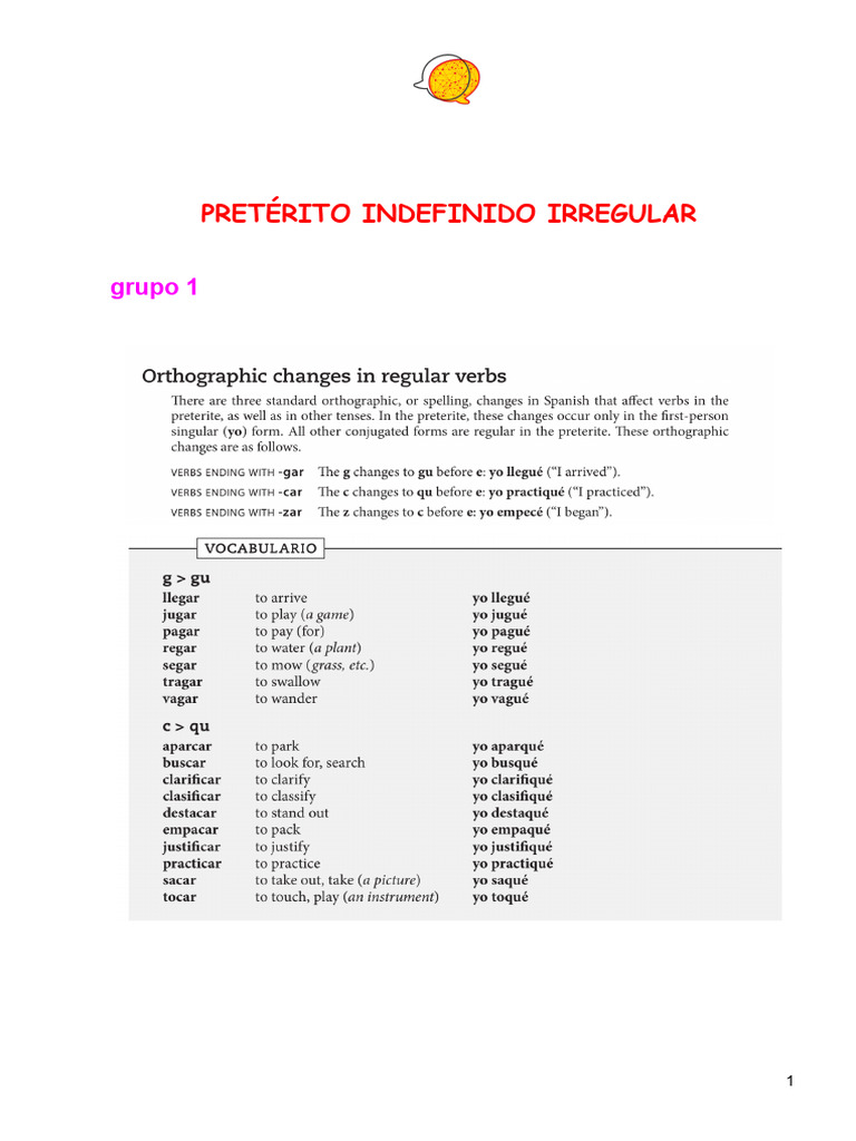 Irregular Preterite Verb Patterns | PDF | Language Families | Morphology