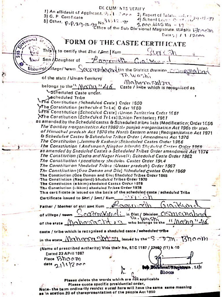 Cast Certificate | PDF