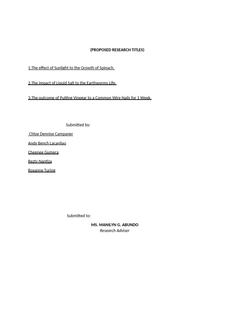 Group 5 Research Titles | PDF