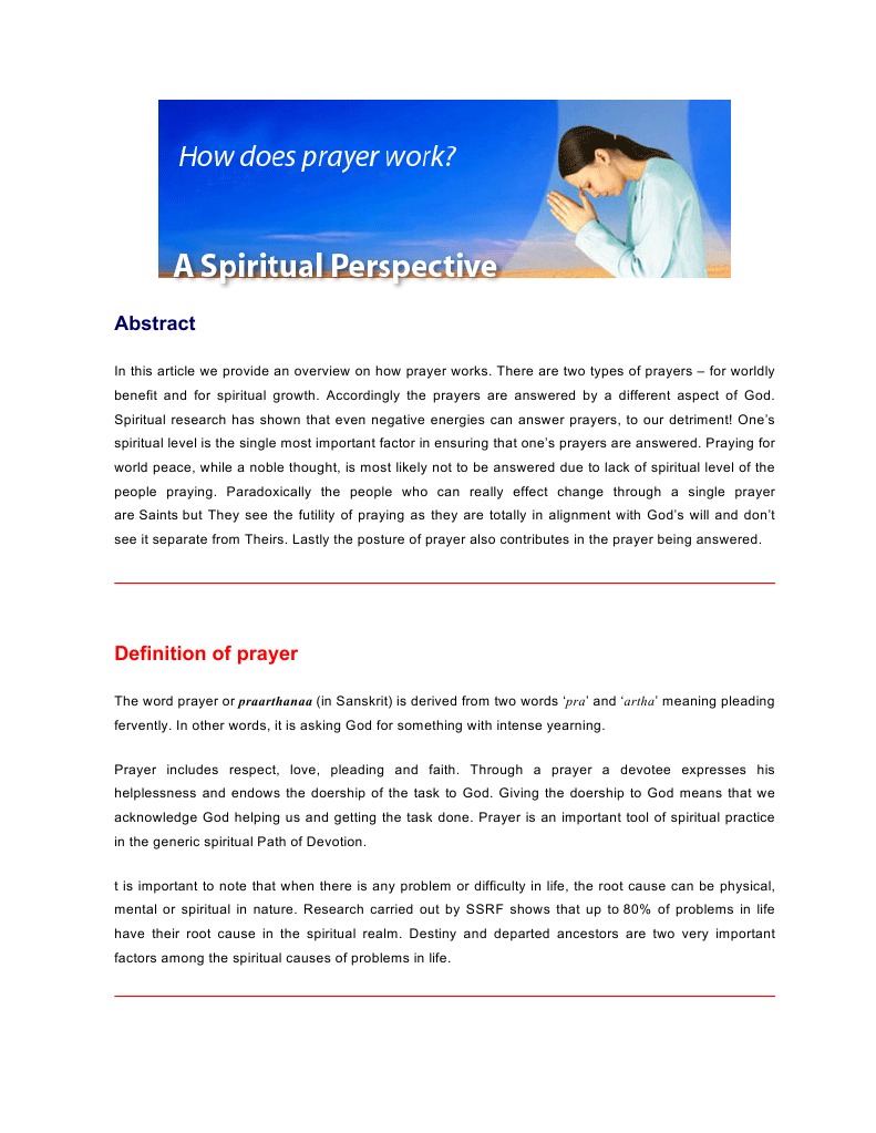 Definition of Prayer | PDF