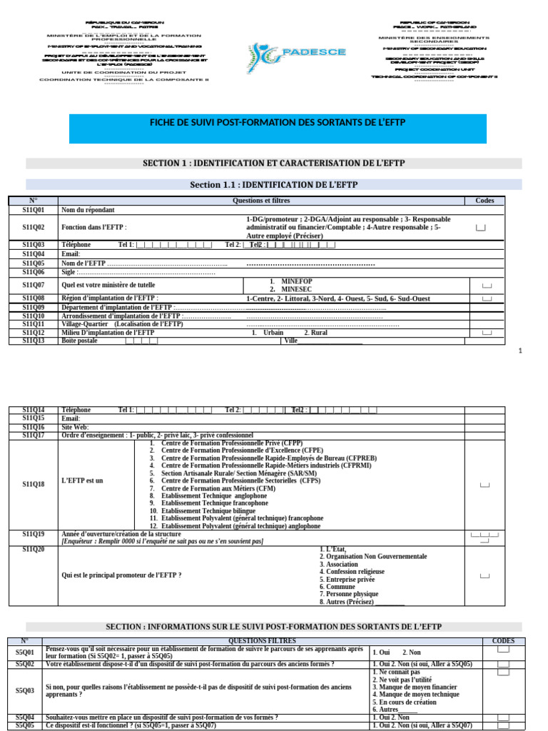 Suivi Post-Formation des Sortants EFTP | PDF
