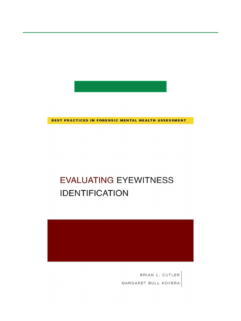 Evaluating Eyewitness Identification Optimized DOCX Download | PDF ...