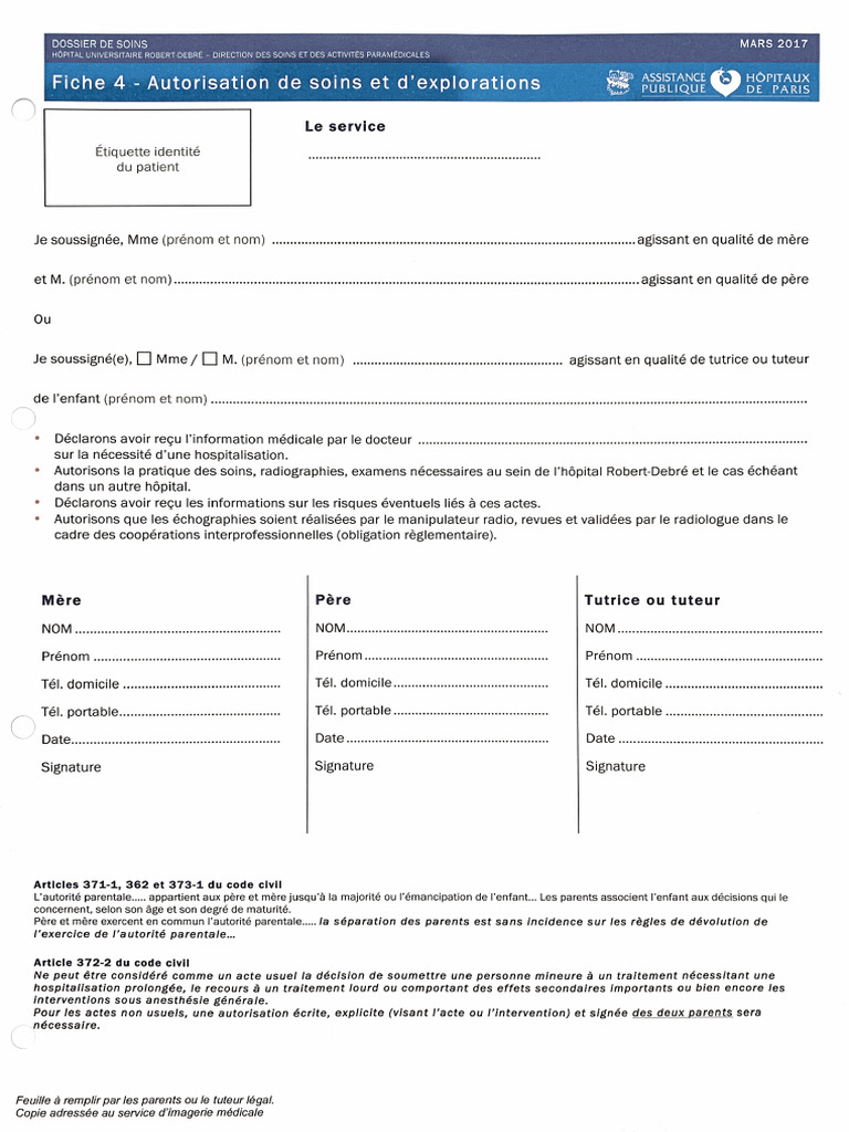 Autorisation de Soins Et D'explorations - Mathis - Oct2024 | PDF