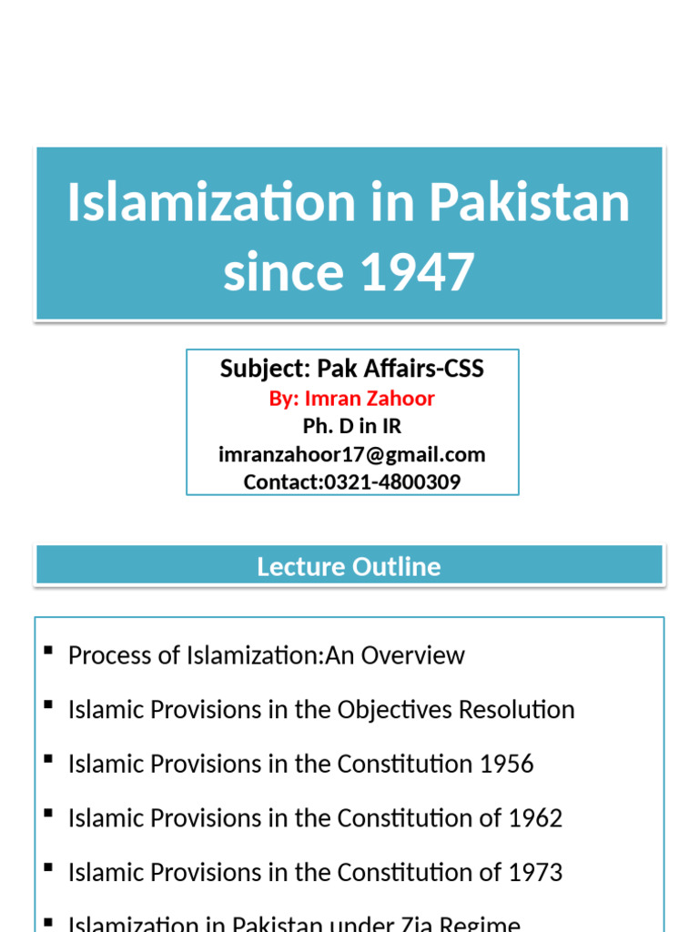 Islamization in Pakistan: A Historical Overview | PDF | Muhammad Zia Ul ...