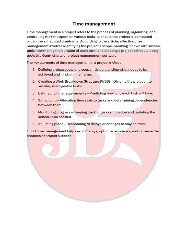 Effective Project Time Management Guide | PDF
