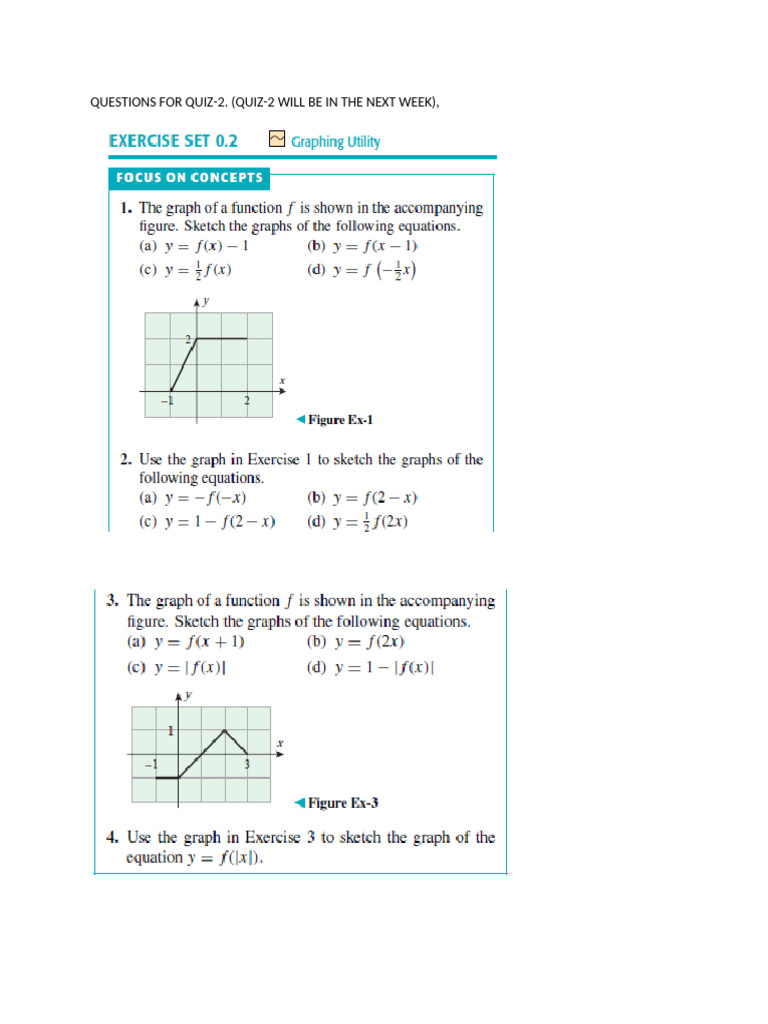 Cag. Mth107. Questions For Quiz-2 | PDF