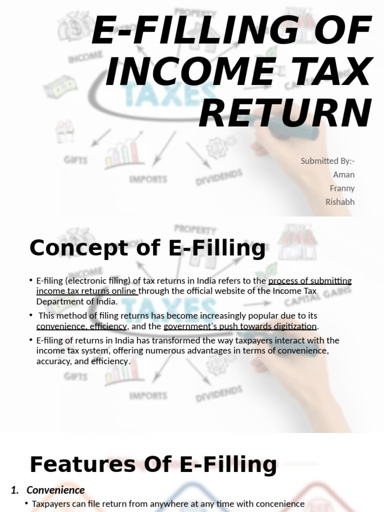 Powerpoint Presentation On E-Filling of Income Tax Return | PDF | Taxes | Accuracy And Precision