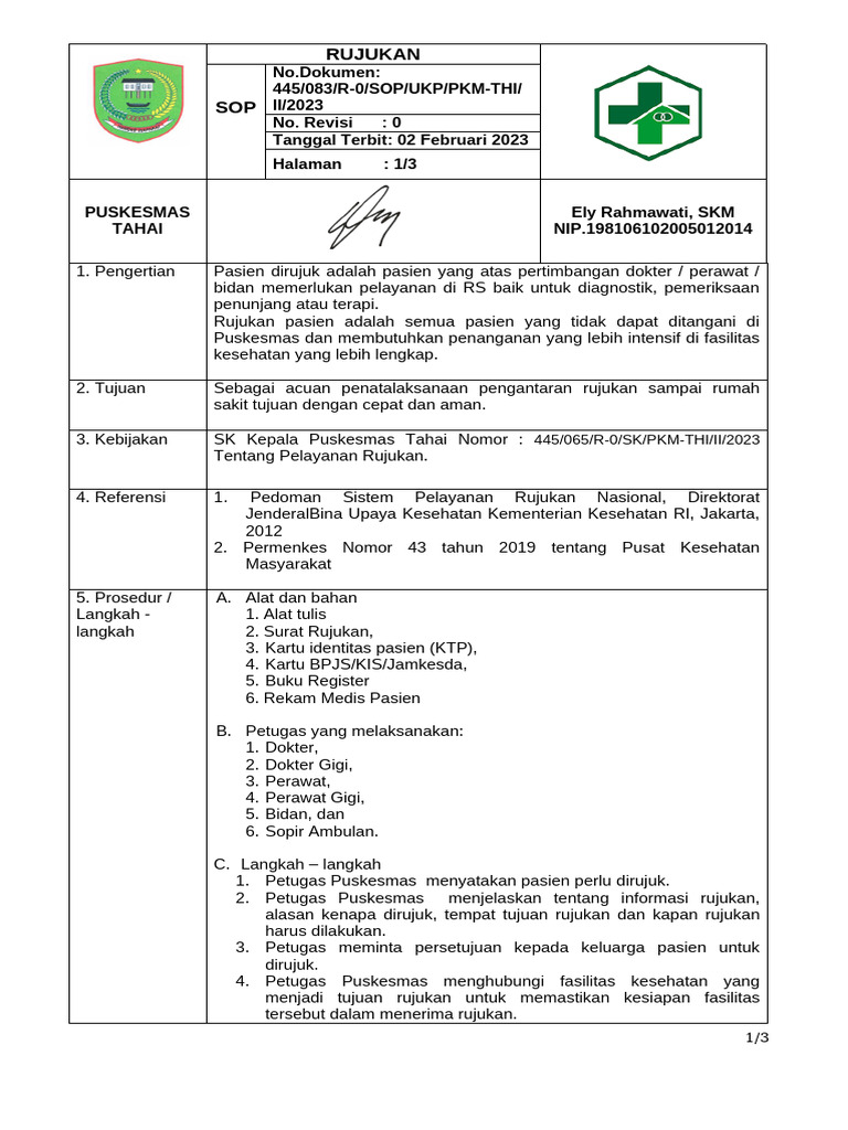 3.3.1.b Sop Rujukan Fix | PDF