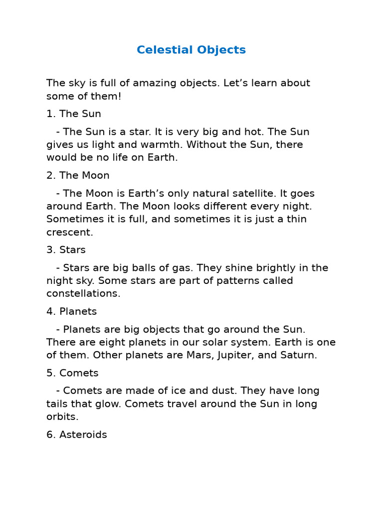 Celestial Objects | PDF