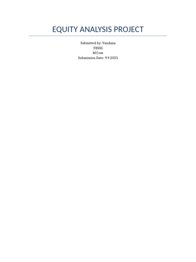Equity Analysis of Reliance Industries | PDF | Valuation (Finance ...