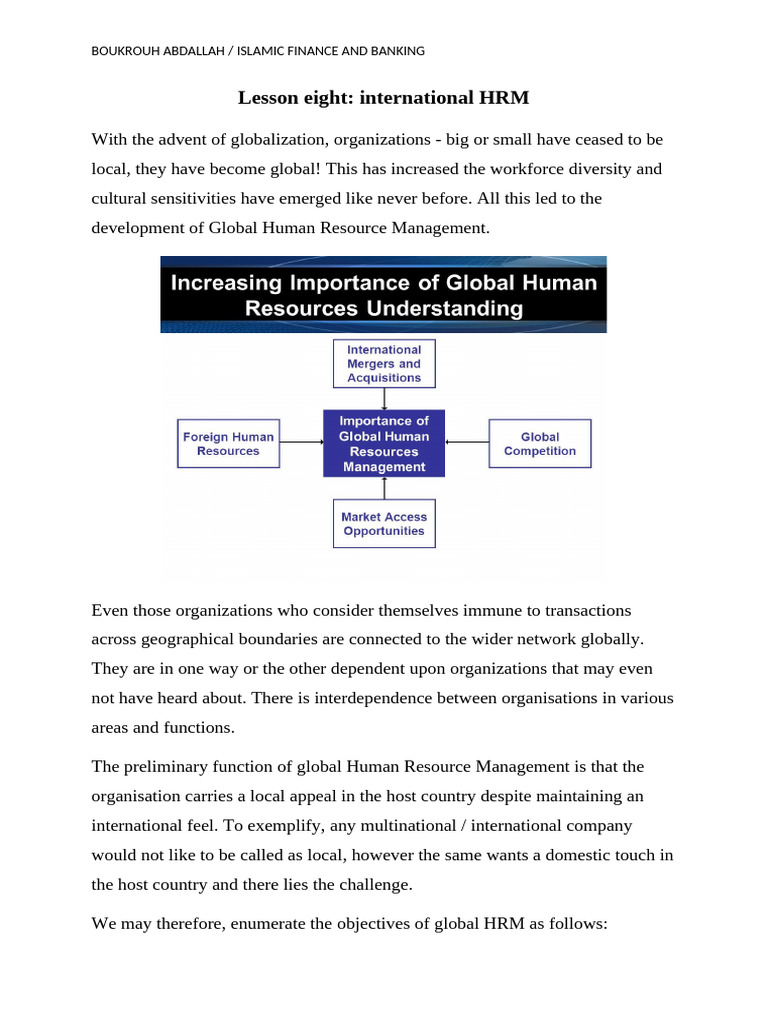 Lesson EIGHT International HRM | PDF | Employment | Human Resource ...