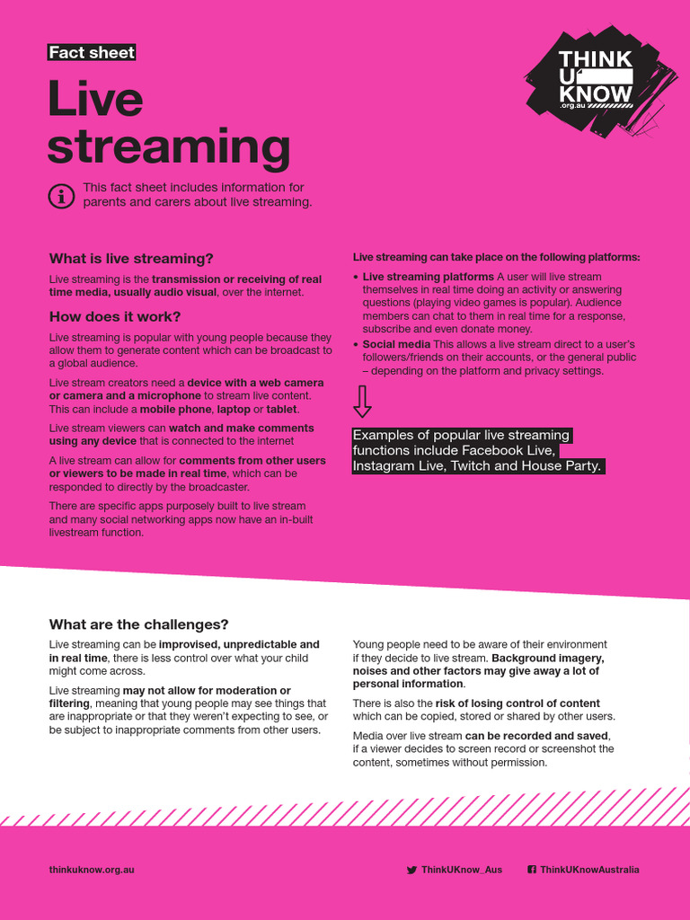 Live Streaming Safety for Kids | PDF | Streaming Media | Cyberspace