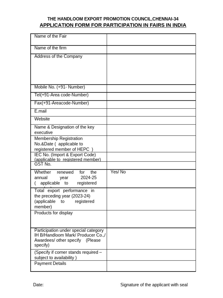 Application Form For NER - HEPC | PDF