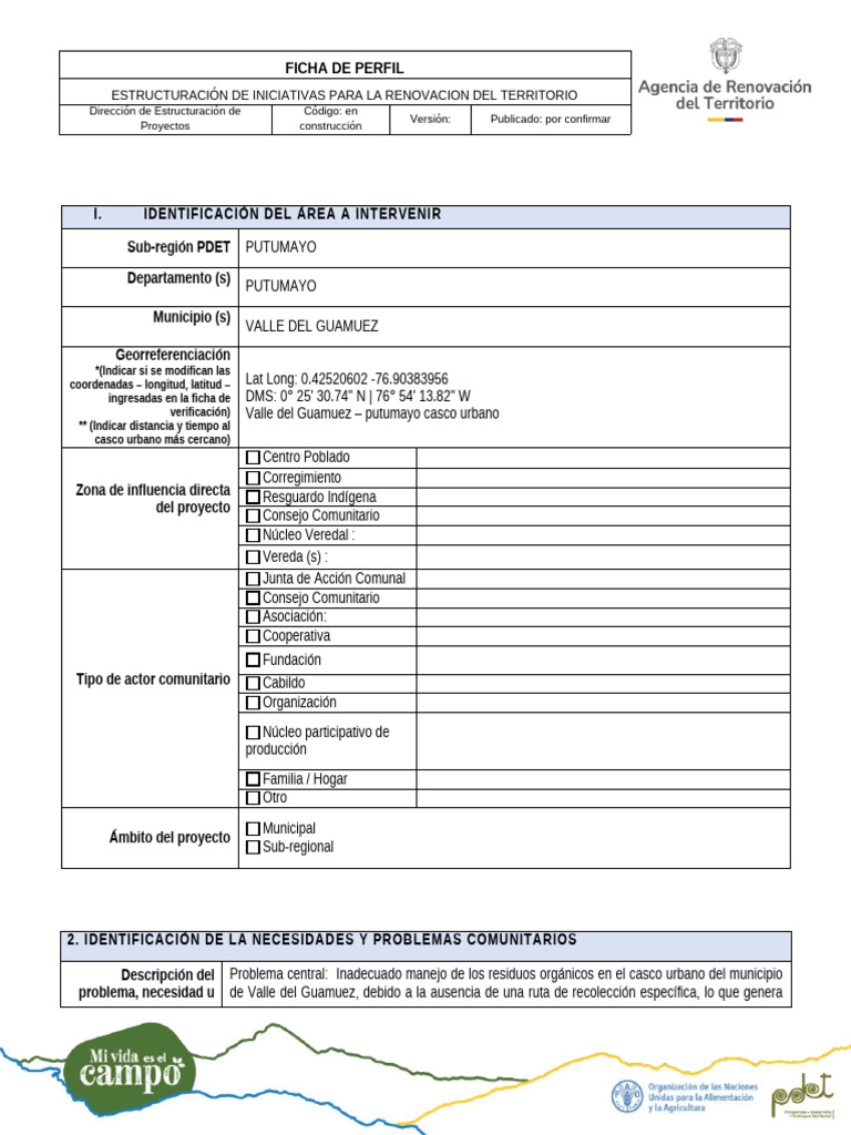 APENDICE 3C Formato Perfil de Proyecto | PDF | Residuos | Compost
