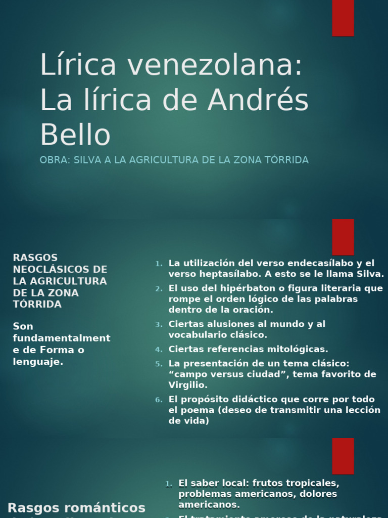 Silva a la Agricultura de Andrés Bello | PDF