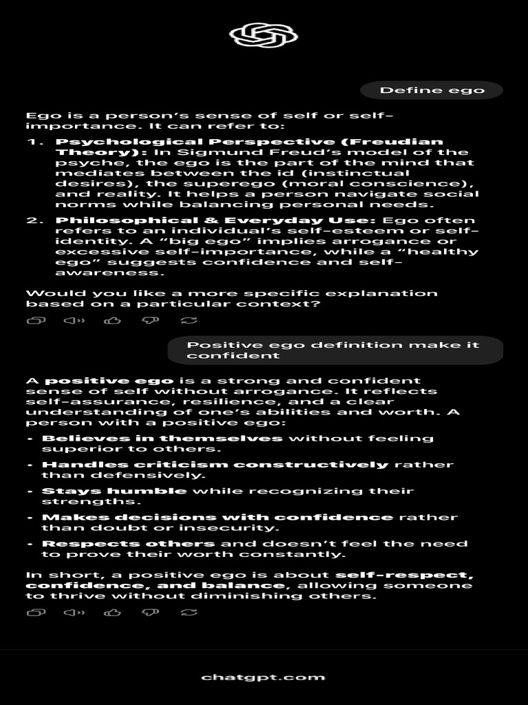 Ego Definition and Explanation | PDF