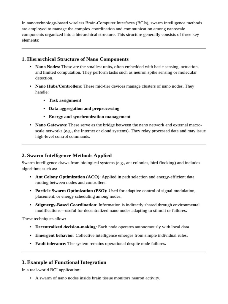 Swarm Intelligence - Nanotech Wireless BCI | PDF | Data Compression ...