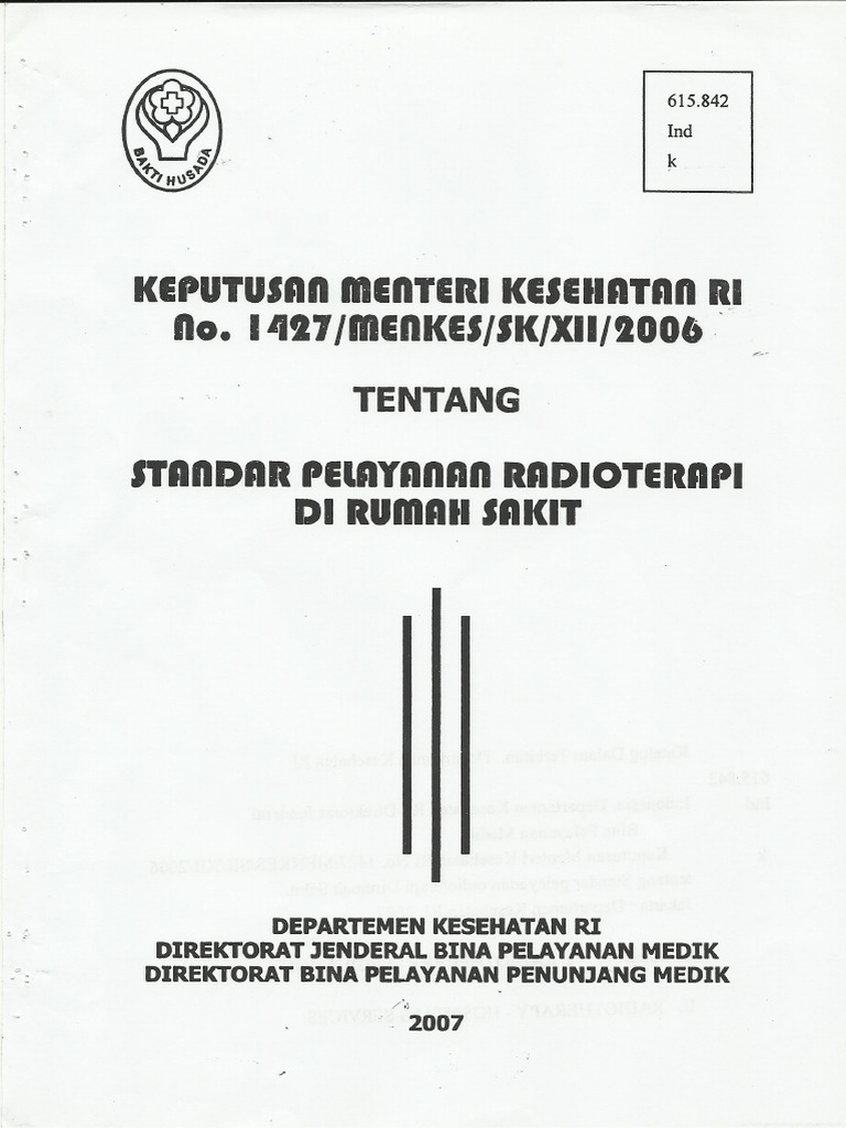 KMK 1427 TH 2006 TTG STD Yan Radioterapi Di Rs-1 | PDF