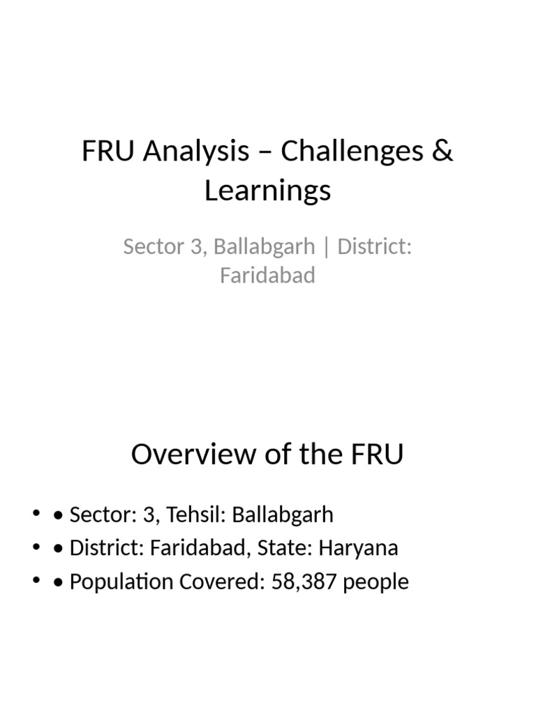 FRU Analysis Presentation | PDF
