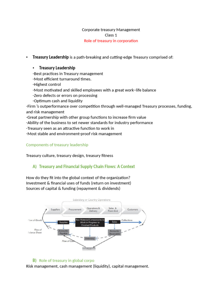 Corporate Treasury Management Overview | PDF | Market Liquidity | Risk ...