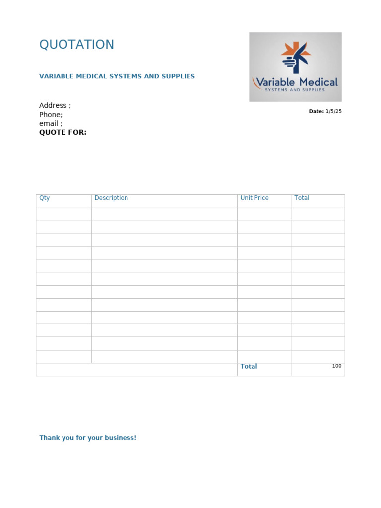 Variable Medical Systems and Supplies | PDF