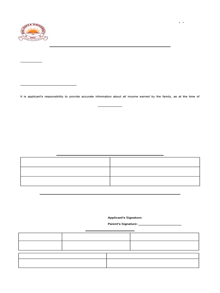 DSU Tuition Installment Application Form | PDF