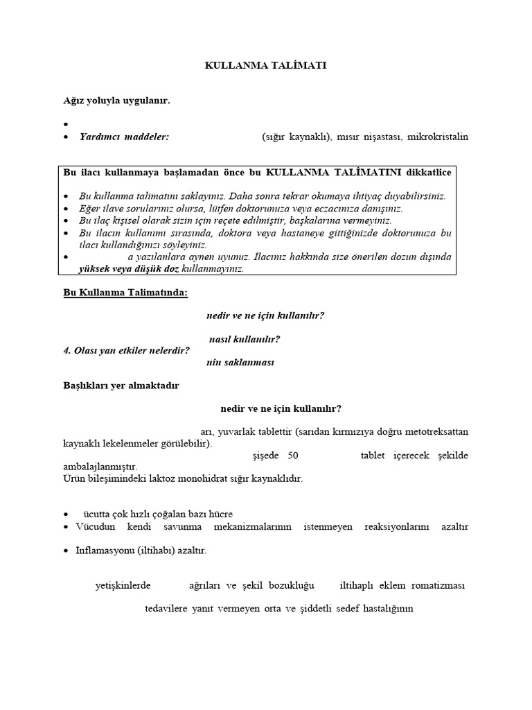 Methotrexat Ebewe 2 5 MG Tablet KT | PDF