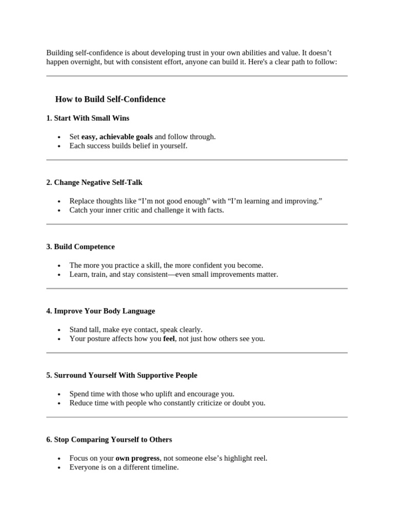 How To Have Self Confidence | PDF