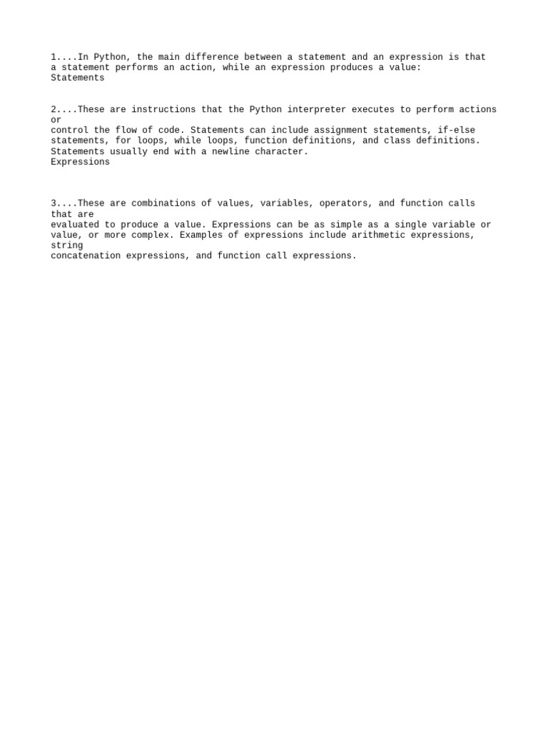 Statment and Expression | PDF