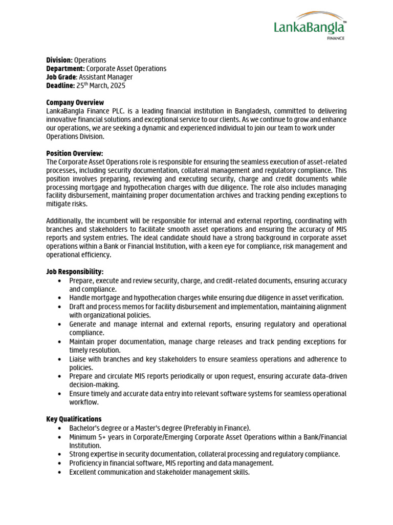 Corporate Asset Operations | PDF | Regulatory Compliance | Employment