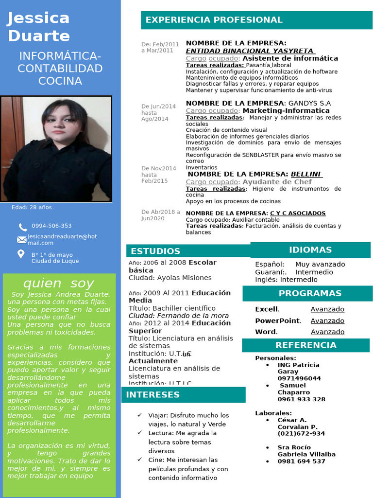 77 Curriculum Vitae Jessica Duarte | PDF